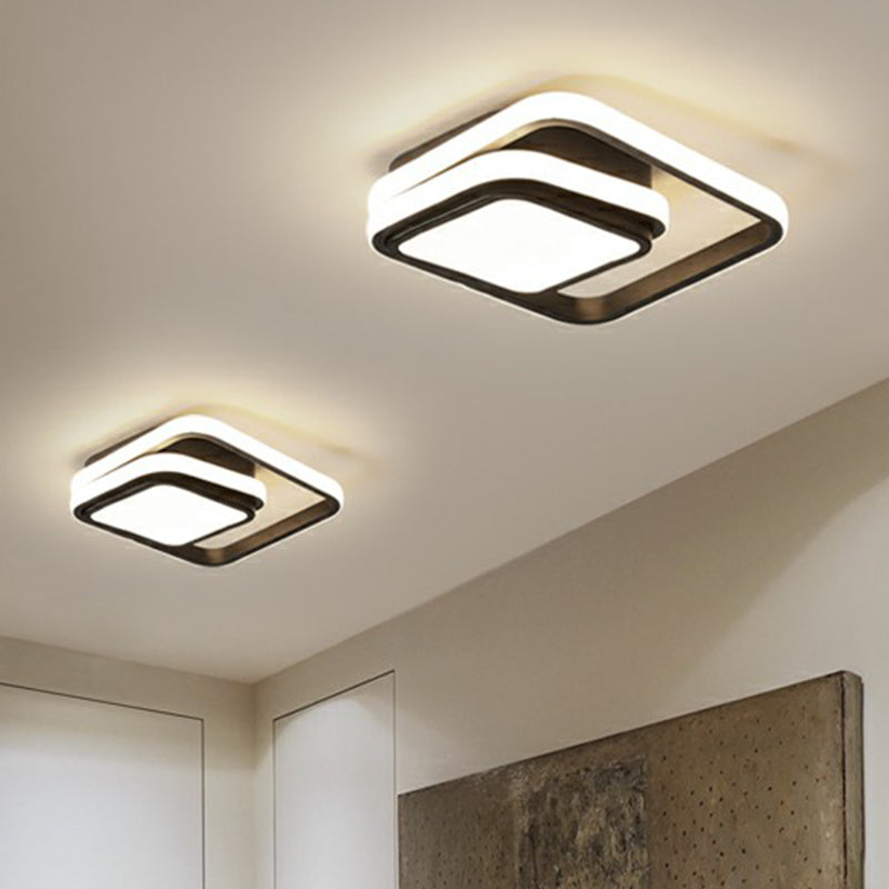 Square Foyer Flush Ceiling Light Acrylic Minimalist LED Flush Mount ...