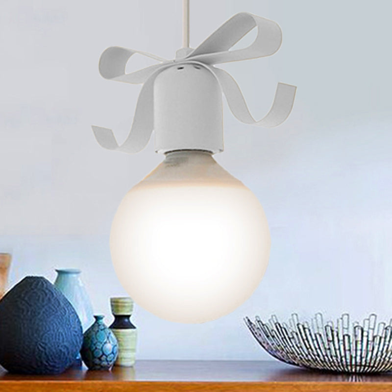 1 Head Open Bulb Pendant Light with Bowl Kids Metal Hanging Light for ...