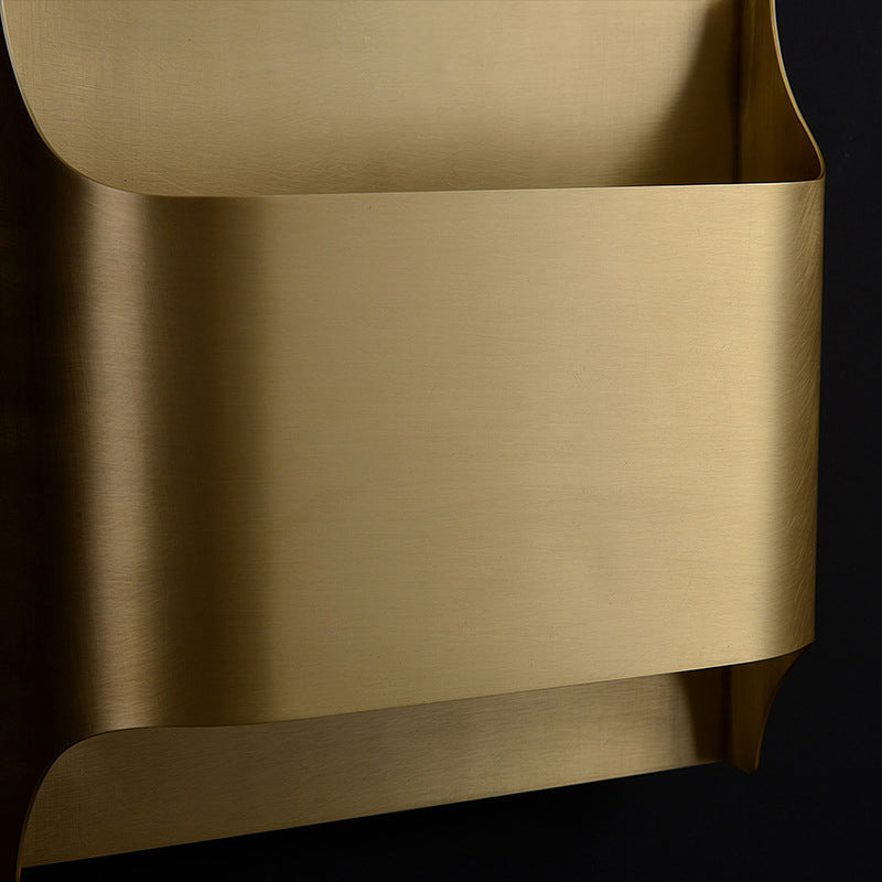 Golden Box Flush Wall Sconce Post-Modern Single Metal Wall Light ...