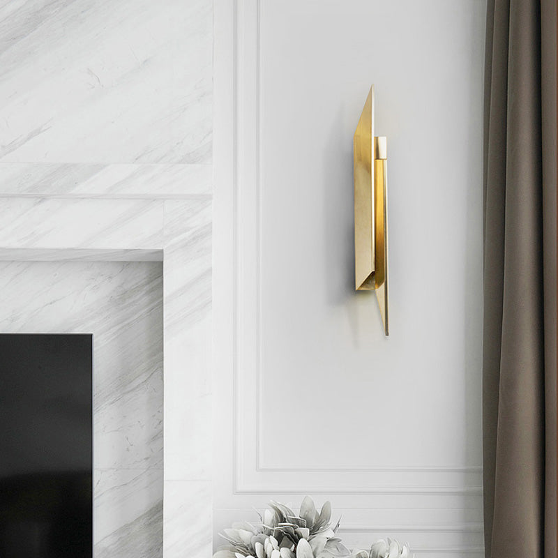 Art Deco Quad Shaped Sconce Light Metallic Bedroom LED Wall Lamp ...