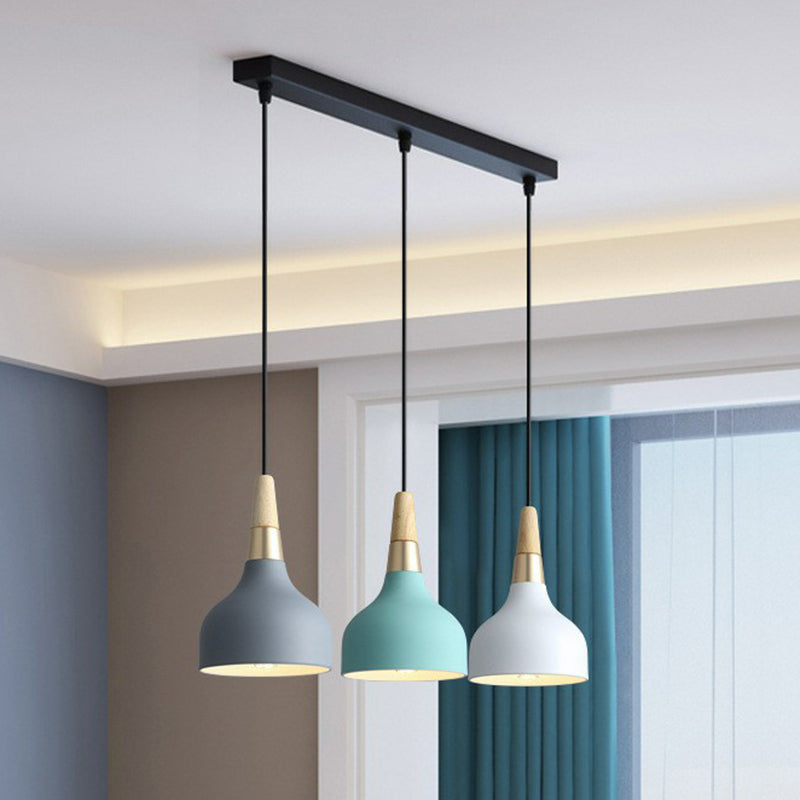 Drop-Like Multi Pendant Light Nordic Metal 3 Bulbs Dining Room ...
