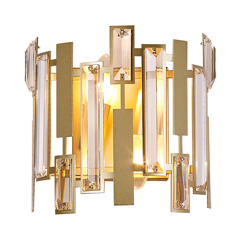 Laser Cut Sconce Light Traditionary Crystal 2 Bulbs Gold Wall Mounted ...