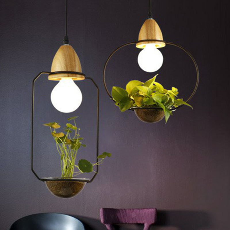 1 Head Plant Pot Hanging Pendant Industrial Style Metal Pendulum Light ...