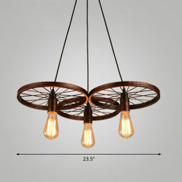 Wheel Shaped Pendulum Light Industrial Metal Commercial Pendant ...