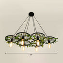 Wheel Shaped Pendulum Light Industrial Metal Commercial Pendant ...