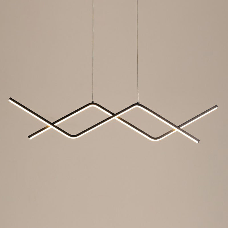 Metal Line Art Hanging Light Simplicity LED Island Light Fixture for ...