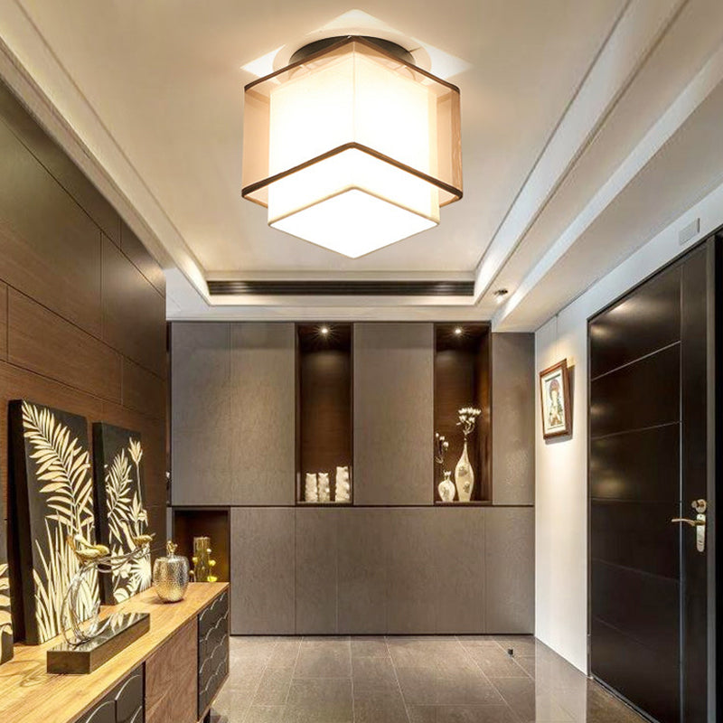 Dual-Shaded Corridor Ceiling Light Fabric 1 Light Modern Semi Flush ...