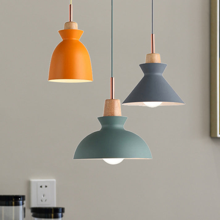 Multi-Color Cone and Dome Hanging Lighting Modern 3 Lights Metal ...