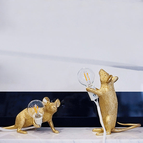 Resin Rat Shaped Table Lamp Creative 1-Light Night Lighting with Bare ...