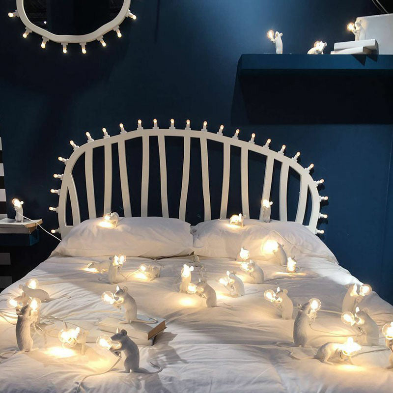 Resin Rat Shaped Table Lamp Creative 1-Light Night Lighting with Bare ...