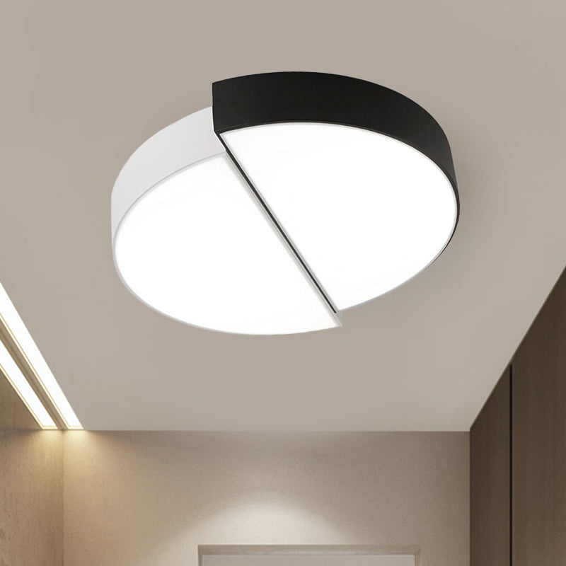 2 Semicircular Ceiling Light Nordic Metal Black and White Integrated ...