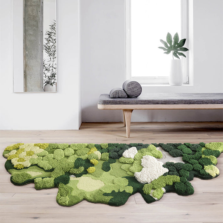 Scandinavian Decoration Rug Multicolored Plant Printed Area Rug Lamb ...