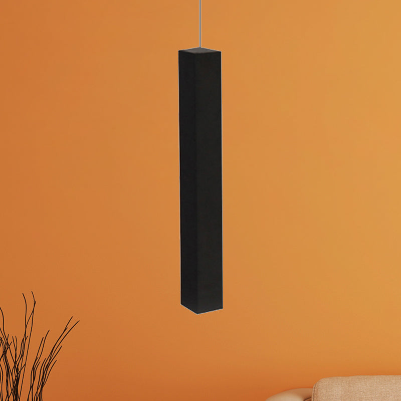 Contemporary Matte Black Cuboid Ceiling Lamp Metal Dining Room LED ...