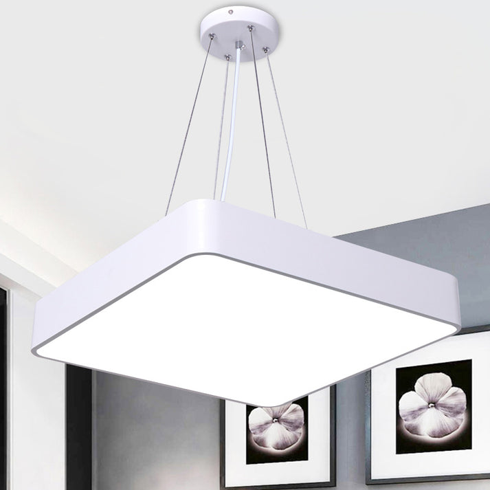 Square Office Hanging Light Metal Nordic LED Commercial Pendant ...