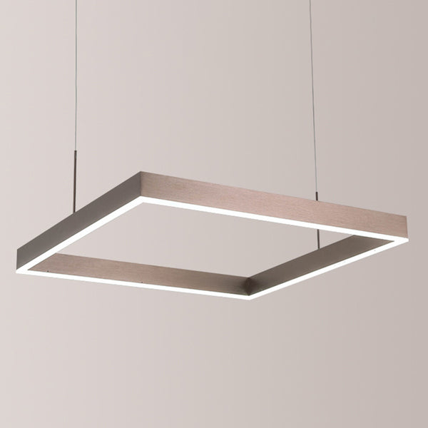 Square Acrylic Pendant Ceiling Light Modern Light Coffee LED Chandelier ...