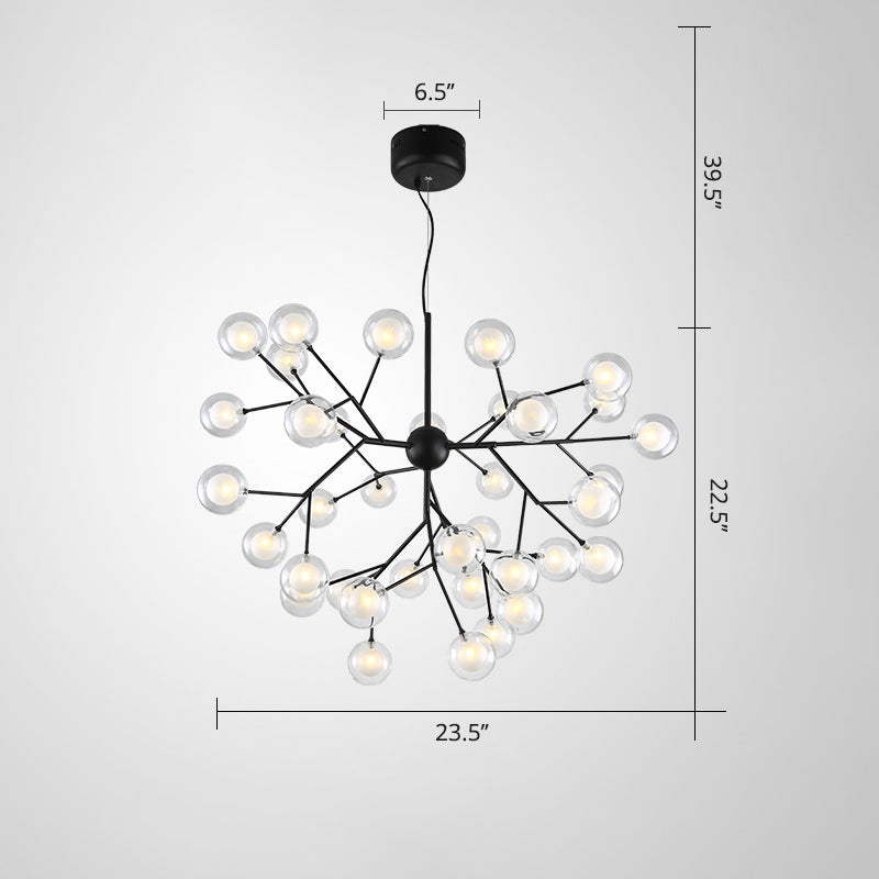 Minimalist Molecule Chandelier Double Glass Living Room Suspension ...