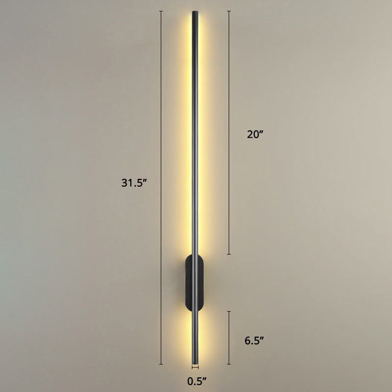 Black Rod LED Wall Lamp Fixture Simple Style Metallic Sconce Light for ...