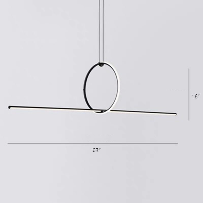 Designer Line Art Pendant Ceiling Light Metallic Dining Room LED Island ...