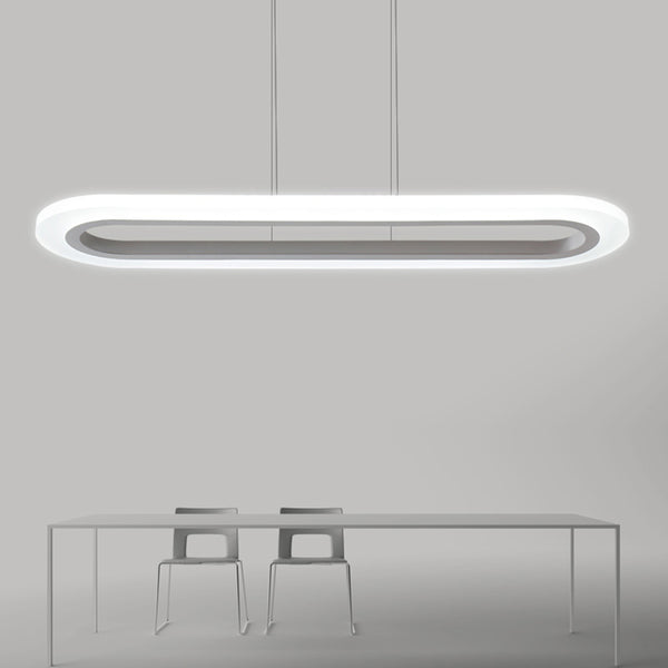 Oblong Office Island Ceiling Light Acrylic Simple Style LED Pendulum ...