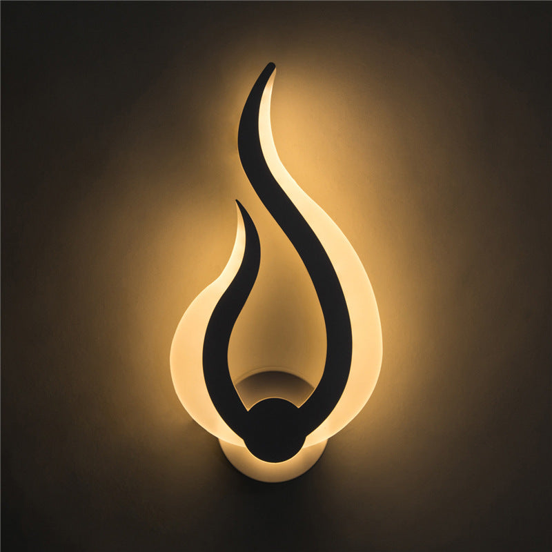 Decorative Flame Shaped Wall Sconce Acrylic Corridor LED Wall Mounted ...