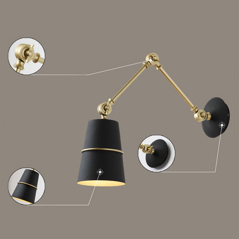 Single Multi-Joint Swing Arm Task Wall Light Industrial Metal Wall ...