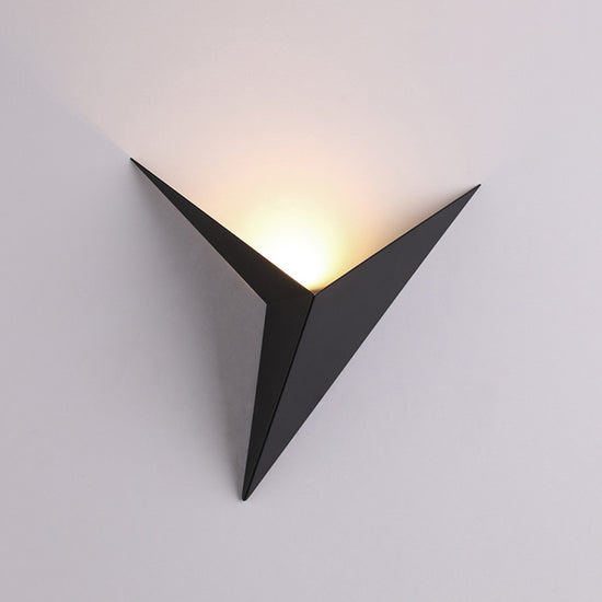 Triangular Flush Mount Wall Sconce Simplicity Metal 1-Bulb Living Room ...