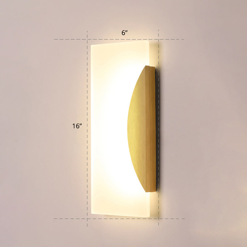 Rectangular Acrylic Wall Scone Light Minimalism Gold LED Wall Lighting ...