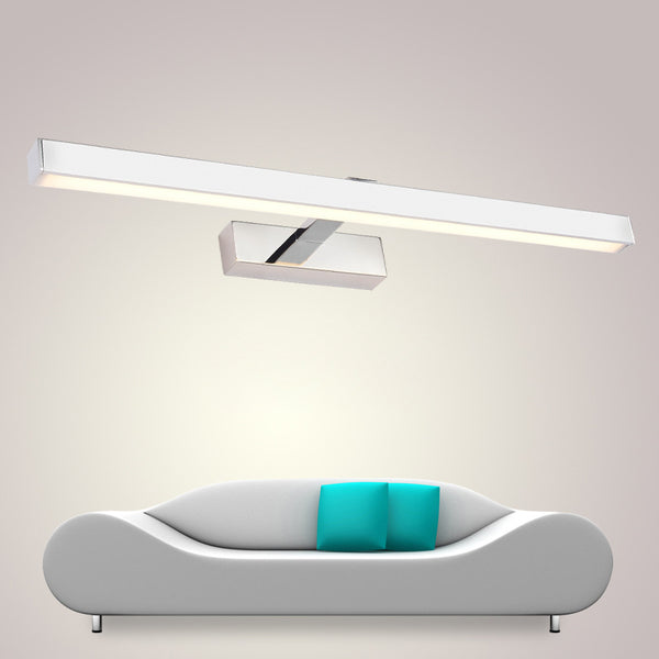 White Rod Shaped Wall Lamp Minimalist Acrylic LED Wall Mounted Vanity ...