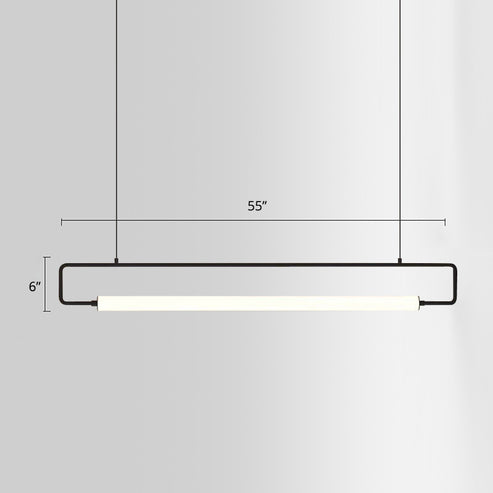 Rectangular Dining Room Island Pendant Metal Minimalism LED Hanging ...