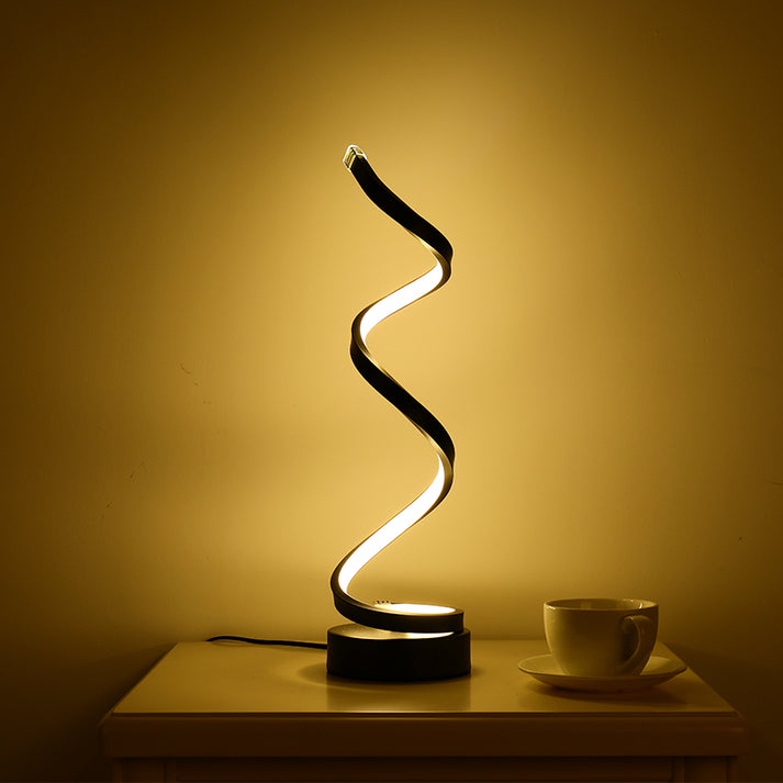Modern Twist Line LED Lamp Aluminum Living Room Night Table Light with ...