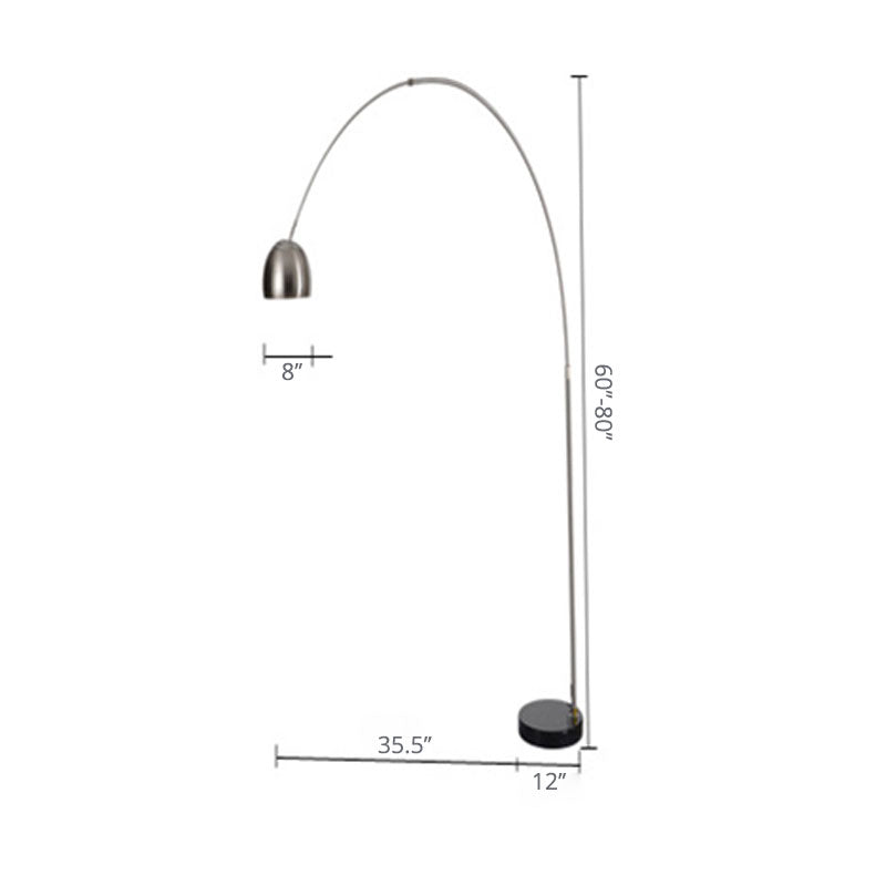 Stainless Steel Dome Floor Light Industrial 1 Bulb Living Room Standing ...