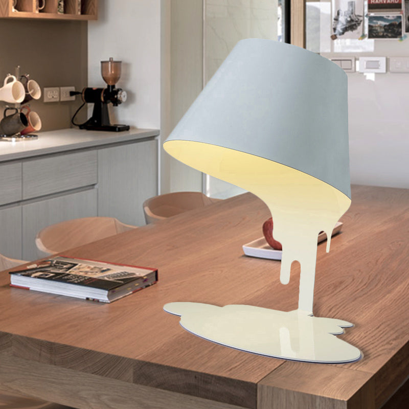 Metal Desk Light with Melting Tapered Shade 1 Head Art Deco Table Light ...