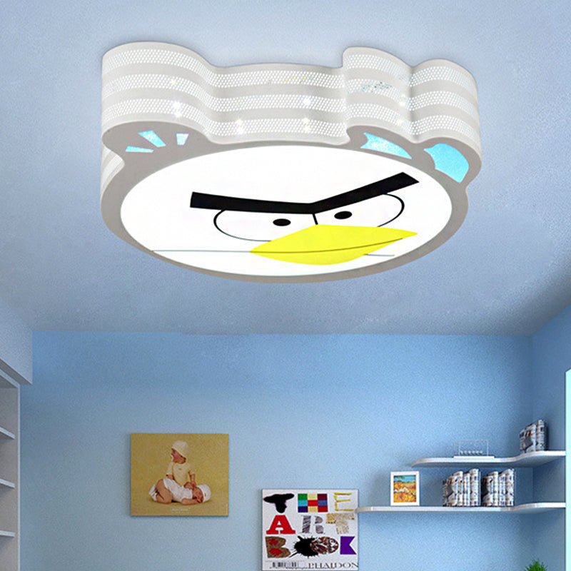 Cartoon Animal Ceiling Light Acrylic Flush Mount Ceiling Light in White ...