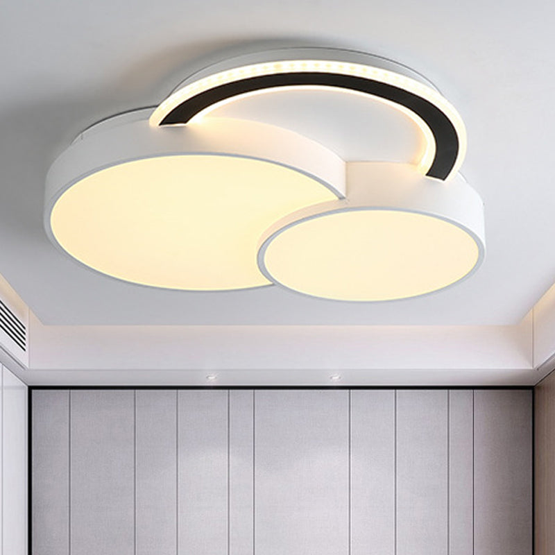 Foyer Round&Half-Circle Flush Mount Light Acrylic Modern LED Ceiling ...