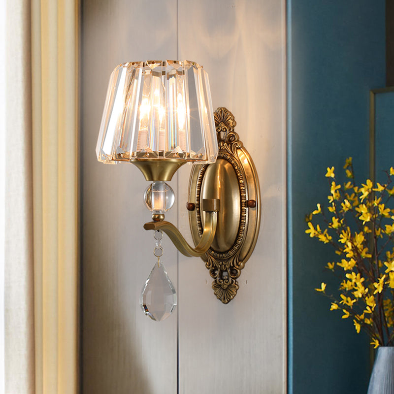 Postmodern Conical Crystal Block Wall Mount Light 1/2 Lights Sconce ...