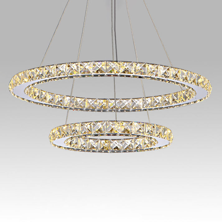 Contemporary Interlace Rings Chandelier Pendant Light Stainless Steel ...