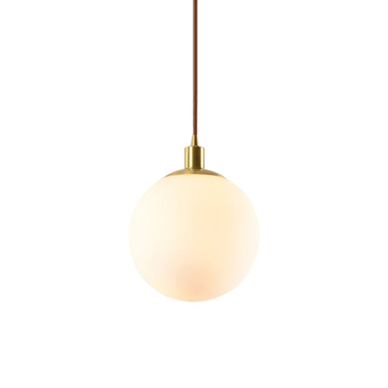 Gold 1 Light Pendant Lighting Fixtures Contemporary Glass Spherical ...