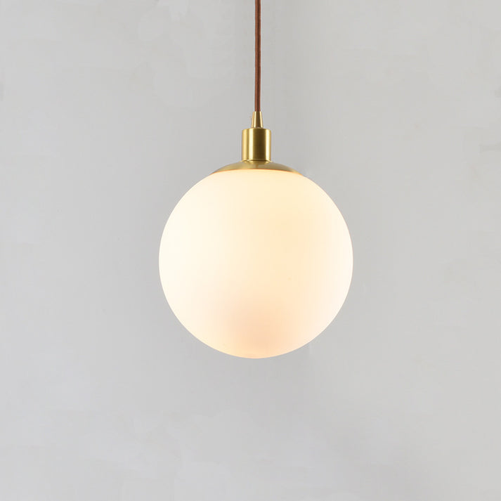 Gold 1 Light Pendant Lighting Fixtures Contemporary Glass Spherical ...
