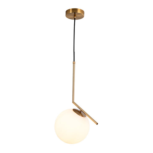 1 Light Pendant Lighting Fixtures Mid Century Modern Spherical Glass ...