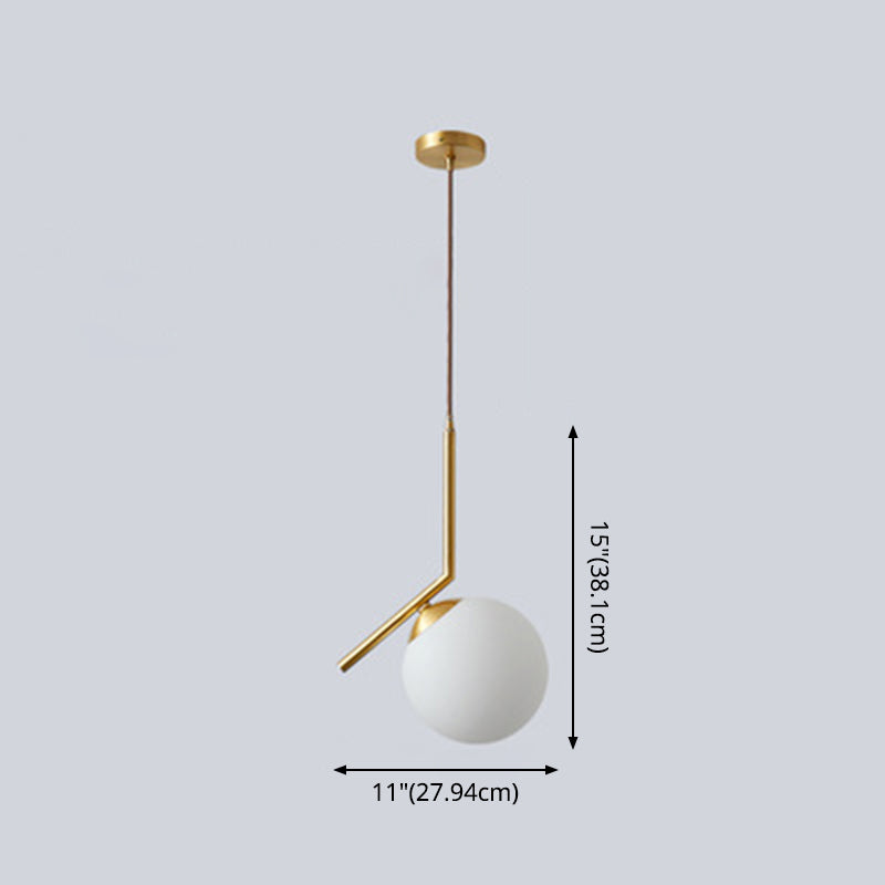1 Light Pendant Lighting Fixtures Mid Century Modern Spherical Glass ...