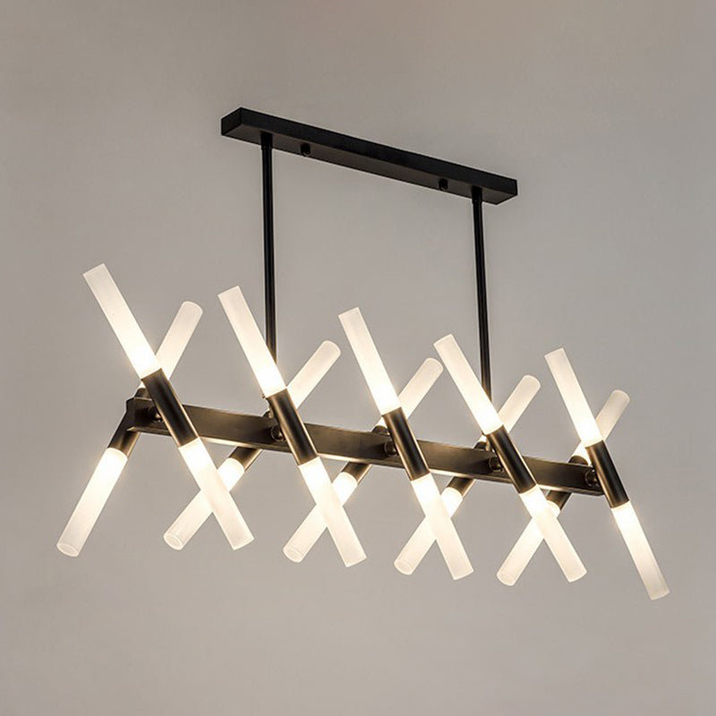 Minimalist Sticks Ceiling Lamp Acrylic 20-Light Dining Room over Island ...