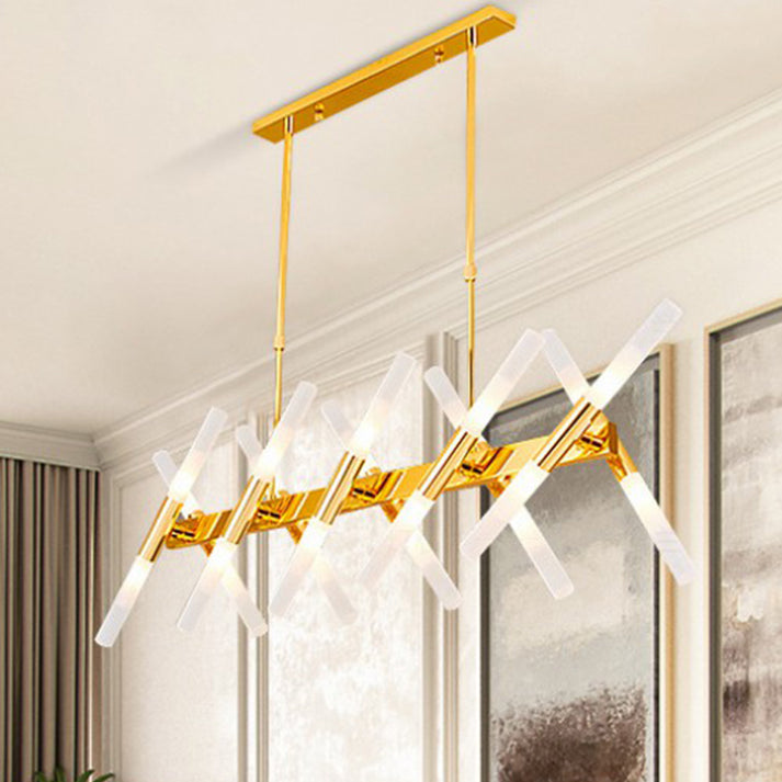 Minimalist Sticks Ceiling Lamp Acrylic 20-Light Dining Room over Island ...