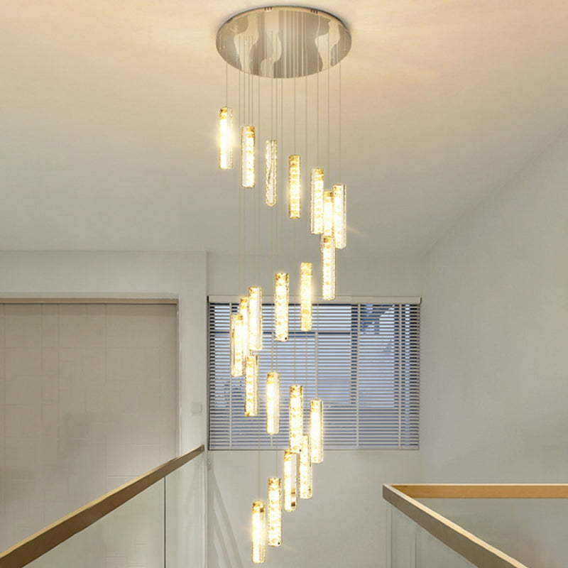 Multiple Rectangle Crystal Drop Lamp Modern Long Suspension Pendant ...