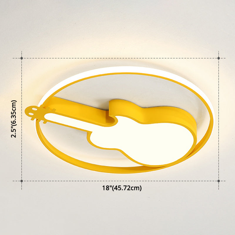 Guitar Flush Mount Ceiling Light 1 Light Metal Creative Flush Mount ...