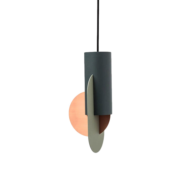 Geometric Colorblock Pendant Lighting Macaron Metal 1-Light Pink-Green ...