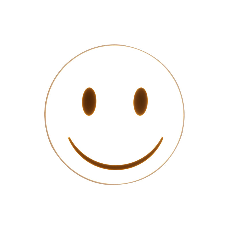 Round Flush Ceiling Light with Smile Emoji Led Mini Flushmount Lamp ...
