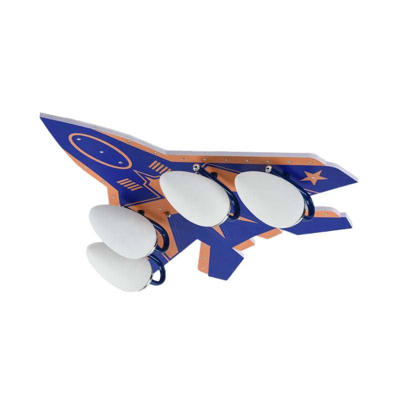 Aircraft Ceiling Lighting with Frosted Glass Shade Modern 4 Heads Flush ...