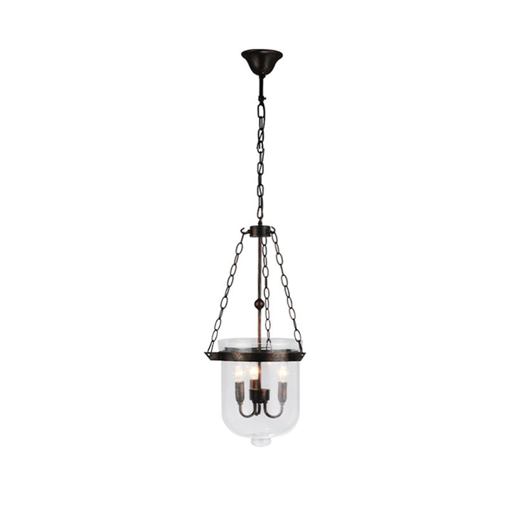 Transparent Glass 3-Light Pendant Lamp with 31.5" Adjustable Chain ...