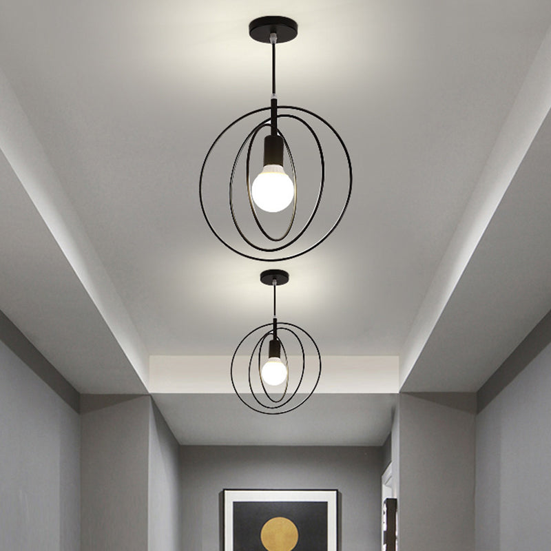 Metal Hanging Pendant Light Wire Cage Industrial Style Pendant Light ...