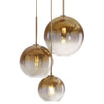 Gold Sphere Pendant Lighting Fixture Modern Glass Hanging Ceiling Light ...